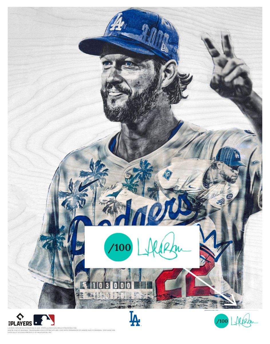 "3000" (Clayton Kershaw) Los Angeles Dodgers - Officially Licensed MLB
