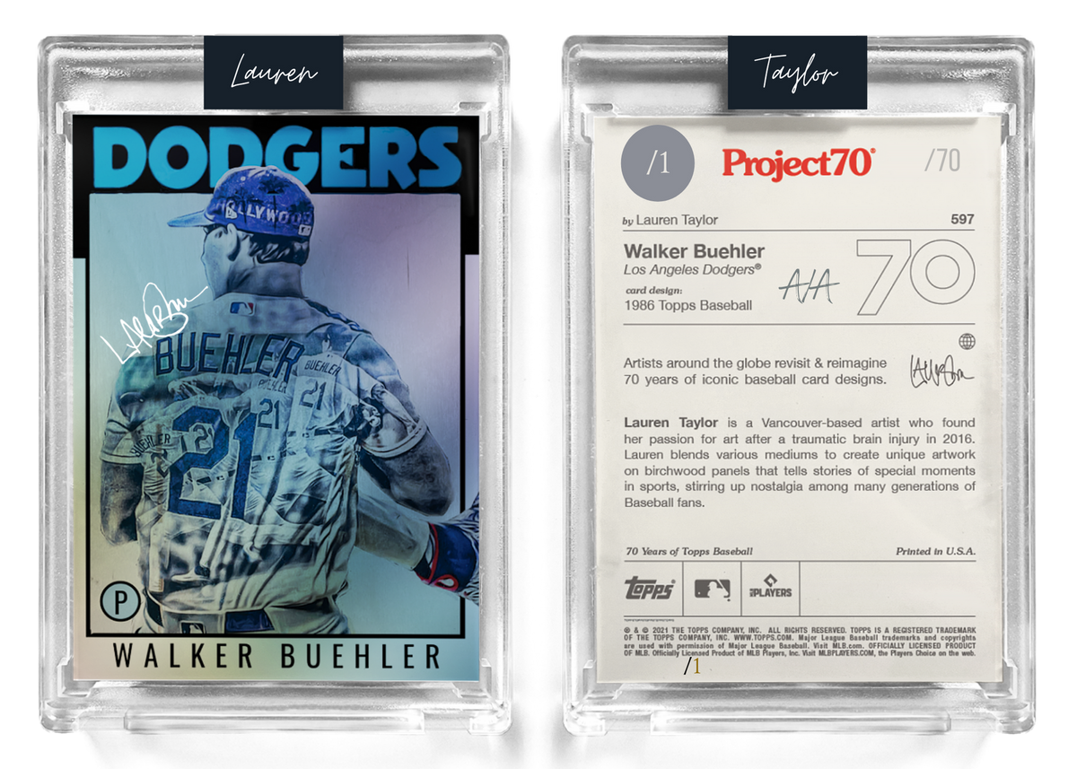 1/1 Chrome Metallic Artist Signature - Walker Buehler - Foil Variant 1