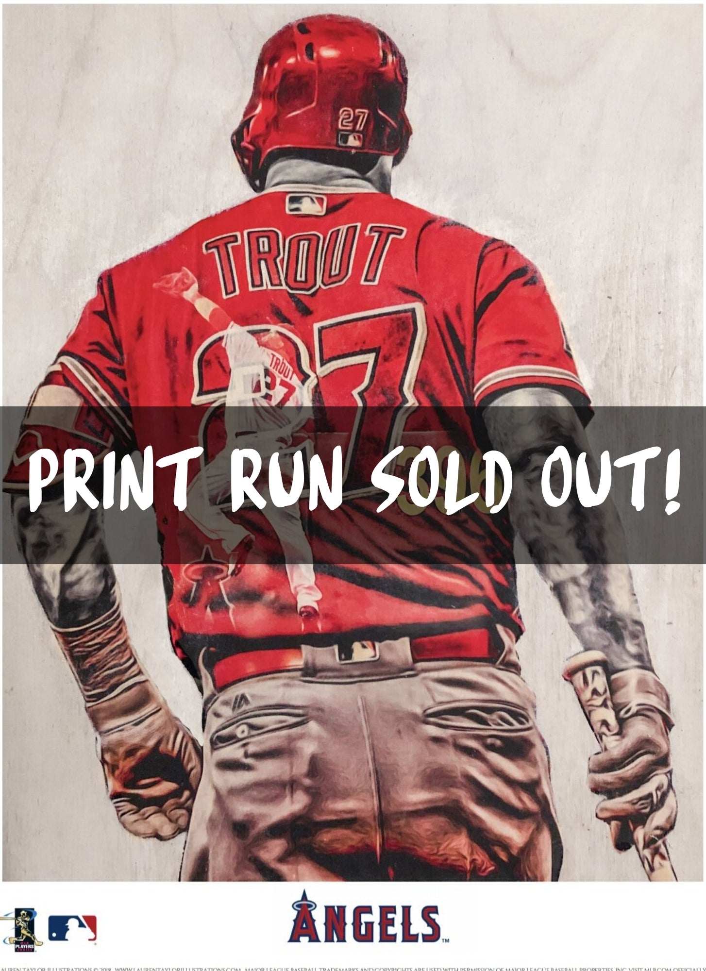 "WAR Lord" (Mike Trout) - Officially Licensed MLB Print - Limited Rele